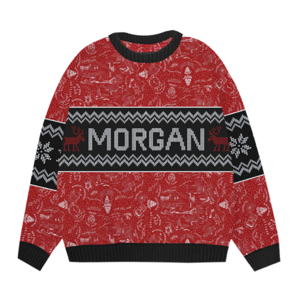 Red Knit Morgan Wallen Christmas Sweater - Morgan Wallen